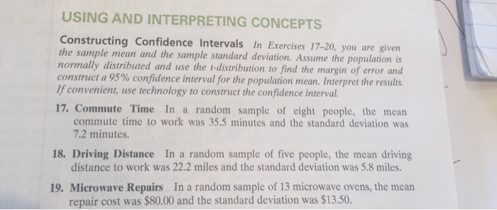 Solved USING AND INTERPRETING CONCEPTS Constructing | Chegg.com