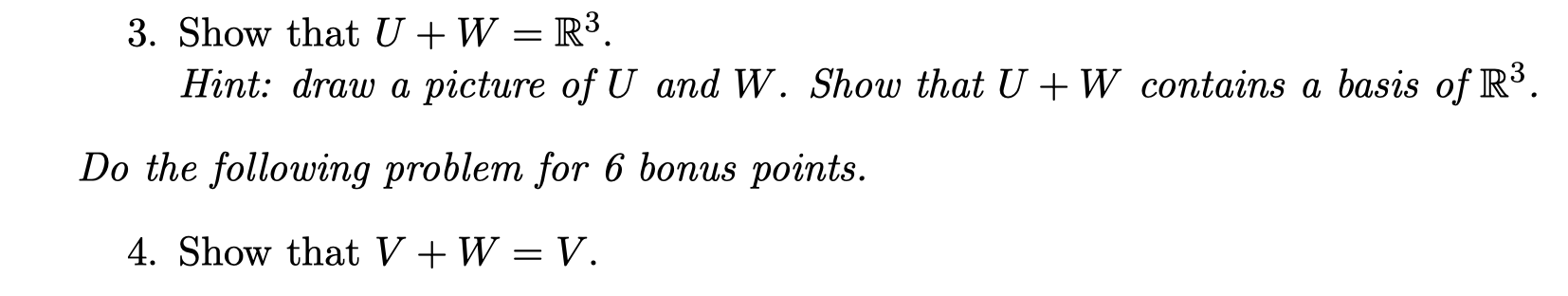Solved Consider the following subspaces of R3: U = {(x1, 22, | Chegg.com