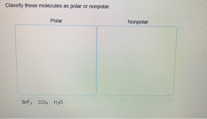 Solved Classify these molecules as polar or nonpolar. Polar | Chegg.com