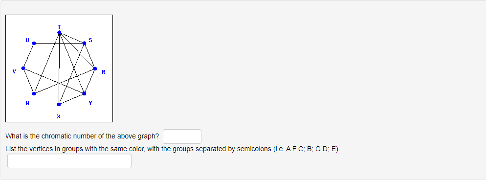 Solved What is the chromatic number of the above graph? List | Chegg.com