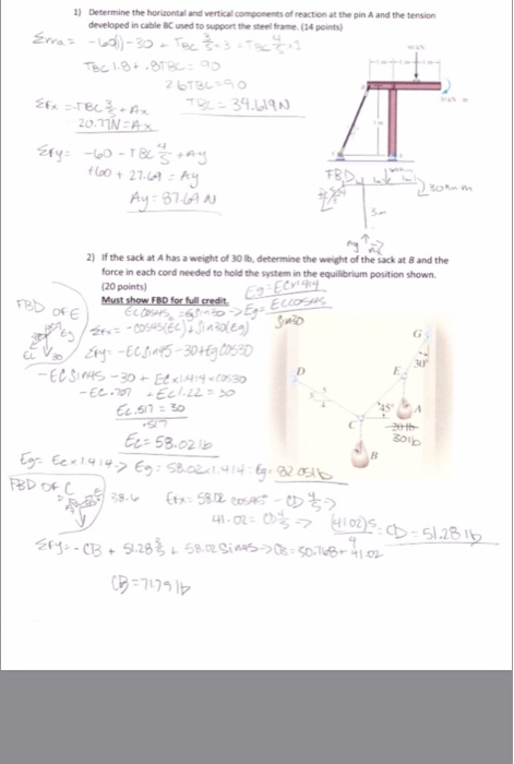Solved 1) Determine the horizontal and vertical components | Chegg.com