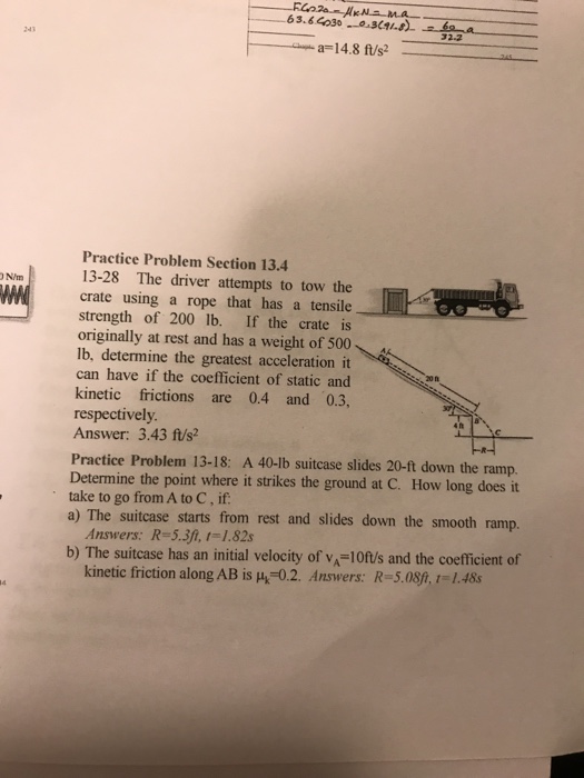 Solved 2-43 Practice Problem Section 13.4 13-28 The driver | Chegg.com
