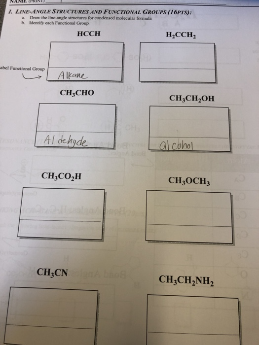 Solved L. LINE-ANGLE STRUCTURES AND FUNCTIONAL GROUPS | Chegg.com
