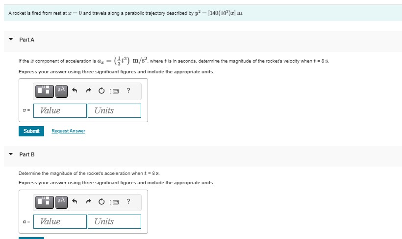 Solved A rocket is fired from rest at x=0 ﻿and travels along | Chegg.com