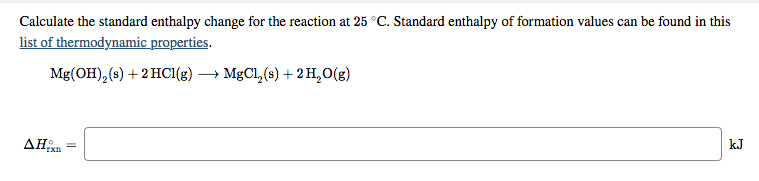Solved Standard enthalpy of formation values: MgCl2(s): | Chegg.com