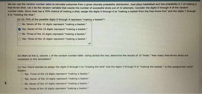 Solved We can use the random number table to simulate | Chegg.com