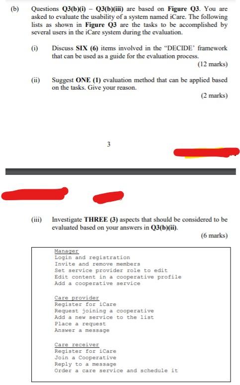 Solved (b) ) Questions Q3(b)(i) - Q3(b)(iii) are based on | Chegg.com