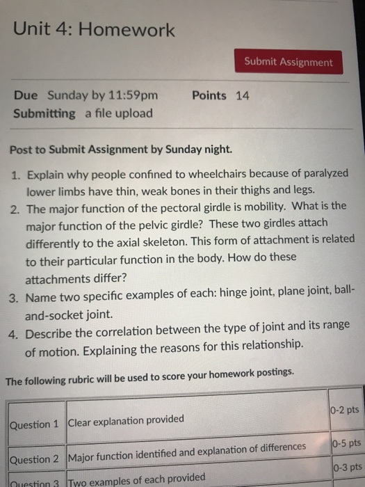 Solved Unit 4 Homework Submit Assignment Due Sunday By