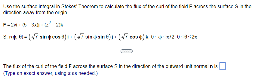 Solved The flux of the curl of the field F ﻿across the | Chegg.com