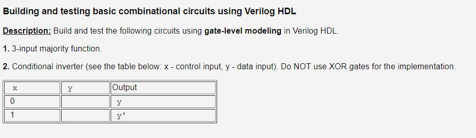 Solved Building And Testing Basic Combinational Circuits