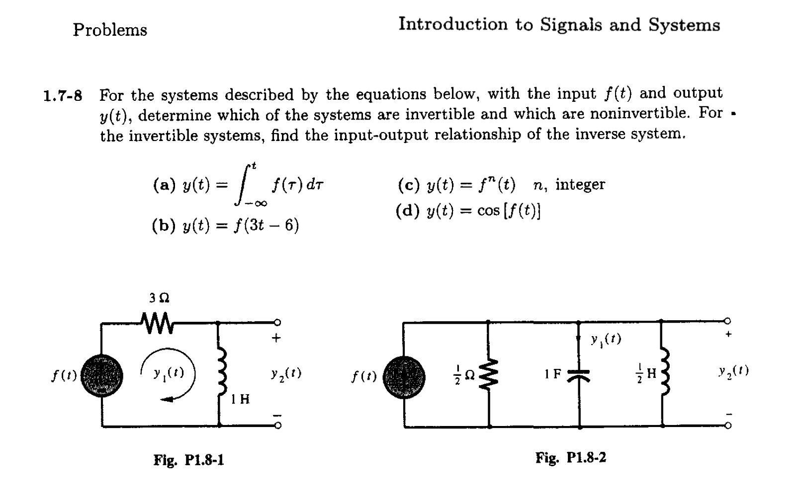 Problems Introduction to Signals and Systems 1.7-8 | Chegg.com