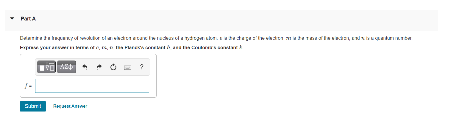 Solved Part A Determine The Frequency Of Revolution Of An