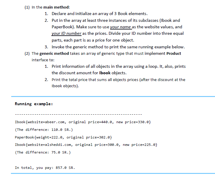 Solved - You will build OnlineShop program for books. Start | Chegg.com