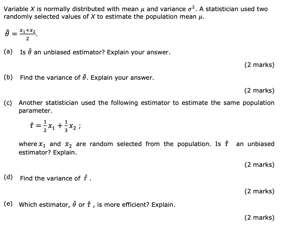 Solved Variable X is normally distributed with mean u and | Chegg.com