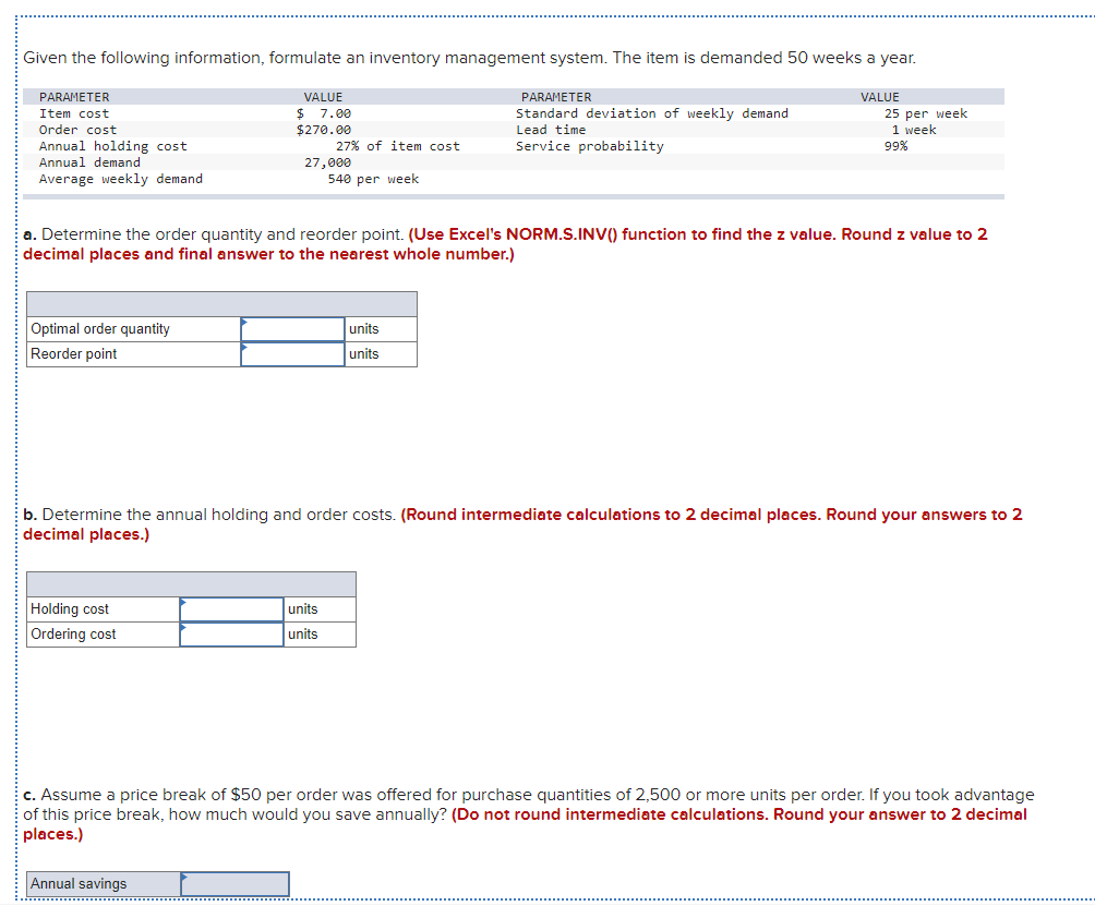 Solved Given the following information, formulate an | Chegg.com