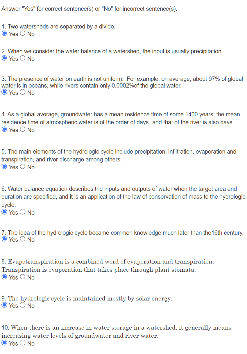 Solved 2. When we consider the water balance of a watershed, | Chegg.com