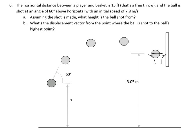 Solved 6. The horizontal distance between a player and | Chegg.com