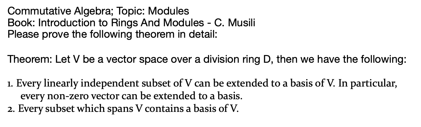 Solved - Commutative Algebra; Topic: Modules Book: | Chegg.com