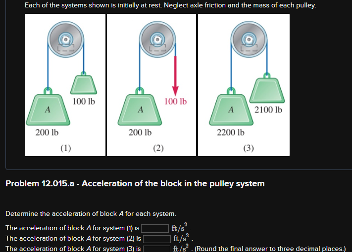 Solved Each of the systems shown is initially at rest. | Chegg.com