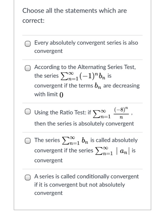 Solved Choose all the statements which are correct: O Every | Chegg.com
