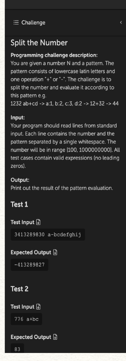 Solved E Challenge Split the Number Programming challenge | Chegg.com