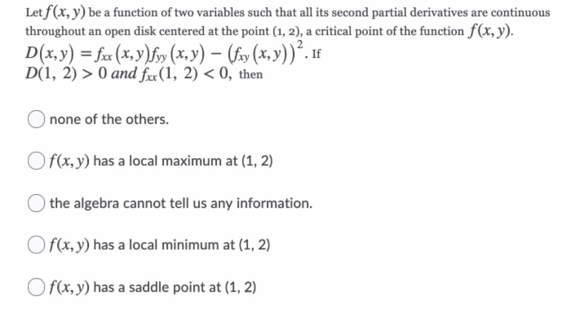 Solved Letf(x,y) be a function of two variables such that | Chegg.com