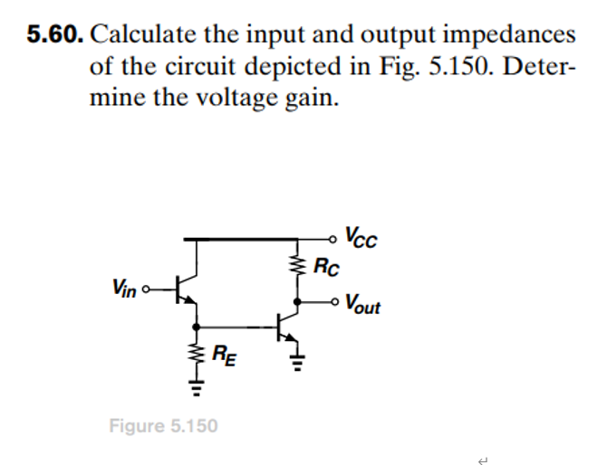 Solved 5.60. Calculate the input and output impedances of | Chegg.com