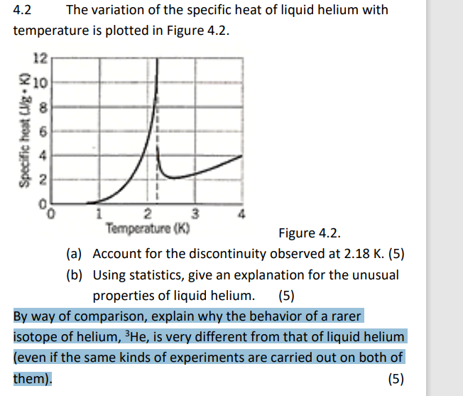 Solved 4.2 The variation of the specific heat of liquid | Chegg.com