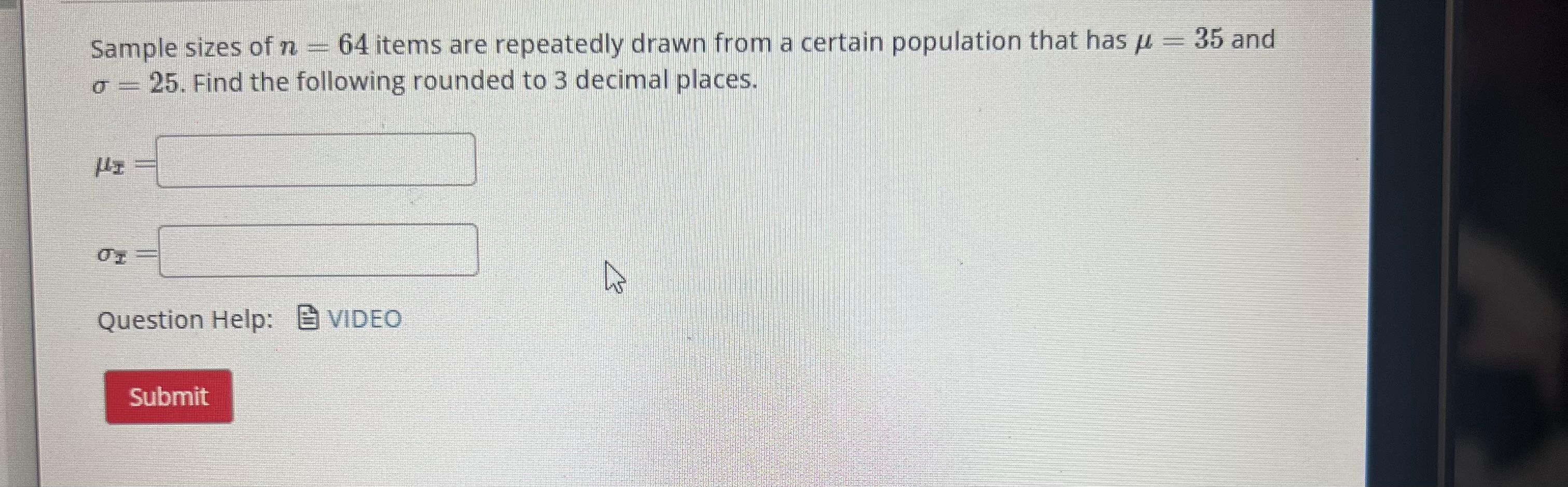 Solved Sample sizes of n=64 items are repeatedly drawn from | Chegg.com