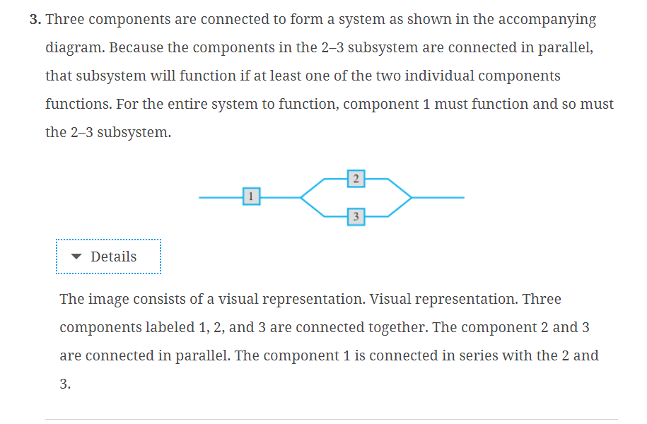Solved 3. Three components are connected to form a system as | Chegg.com