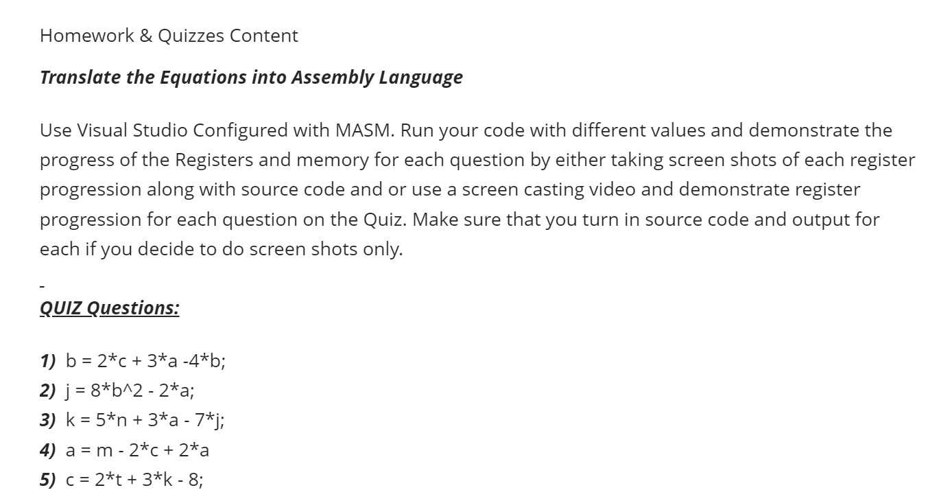 Solved Homework \& Quizzes Content Translate the Equations | Chegg.com