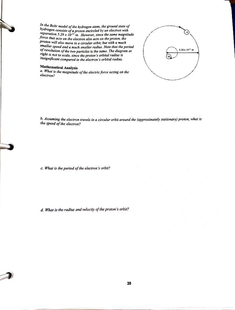 [solved] In The Bohr Model Of The Hydrogen Atom The Grou