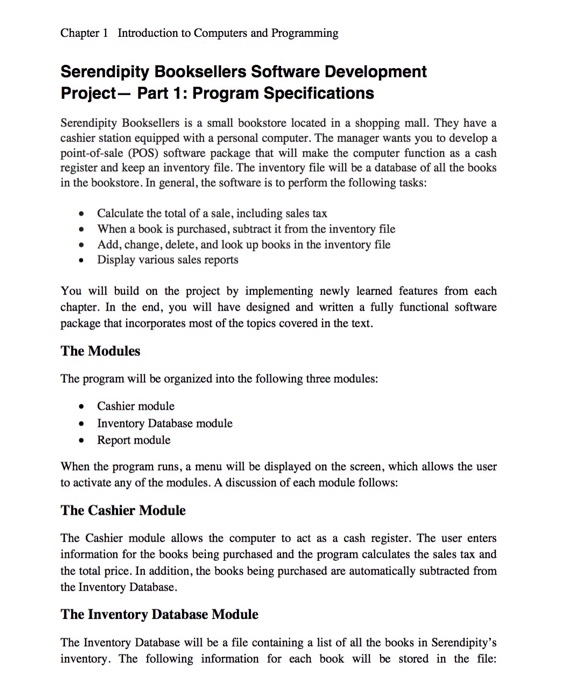 Assignment: SERENDIPITY - Menus Description: For this | Chegg.com