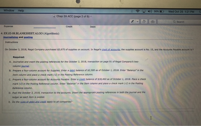Solved Window Help 见 41) 56%10 Wed Oct 25 1:21 PM C Chap 2A | Chegg.com