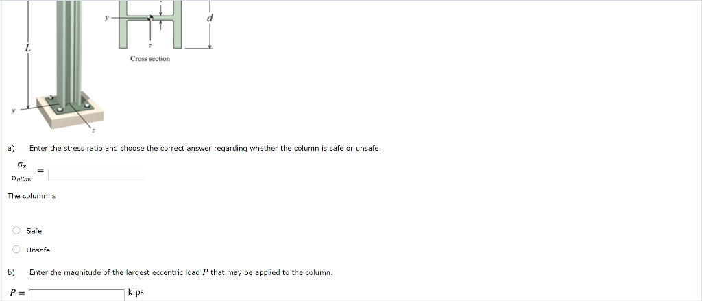 Solved The structural steel column shown in the figure is | Chegg.com