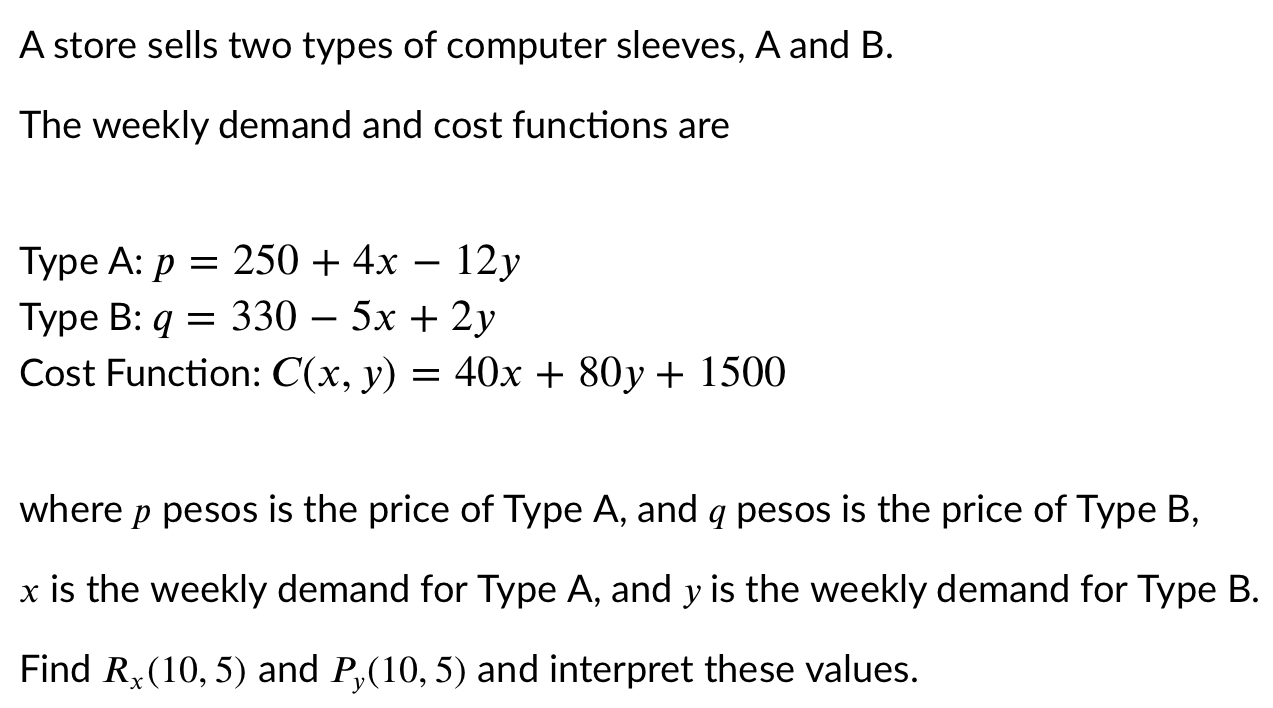 Solved A store sells two types of computer sleeves, A and B. | Chegg.com
