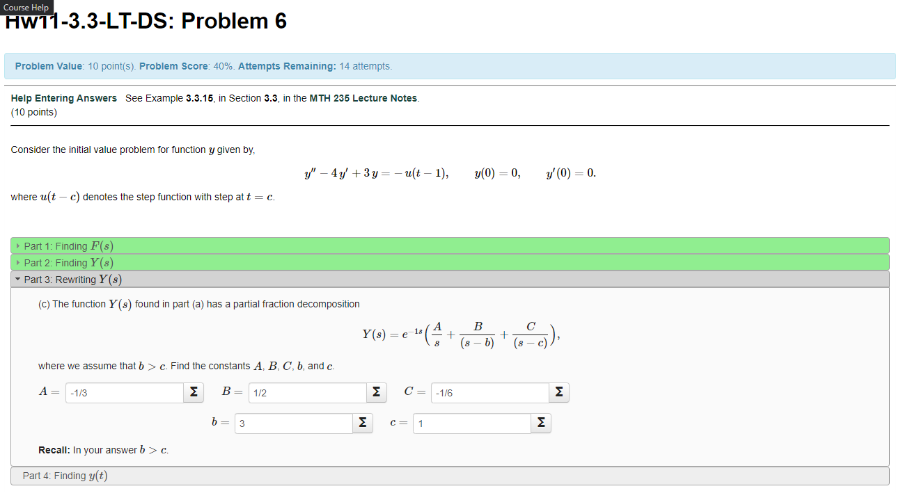 Solved Help Entering Answers See Example 3.3.15, in Section | Chegg.com