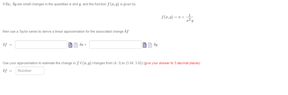 Solved If da, dy are small changes in the quantities x and | Chegg.com