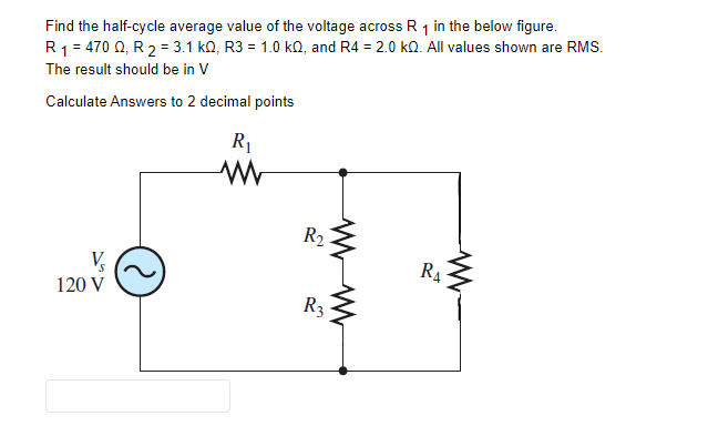 Find the half-cycle average value of the voltage | Chegg.com
