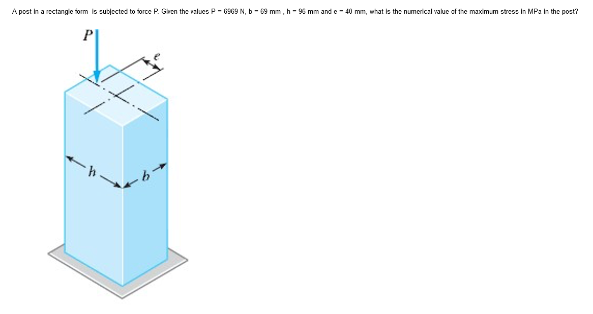 Solved b=69 mm, h=96 mm and e=40 mm, | Chegg.com