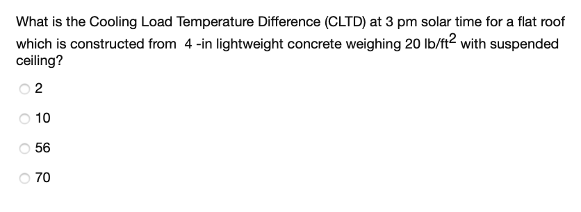 Solved What Is The Cooling Load Temperature Difference 4443