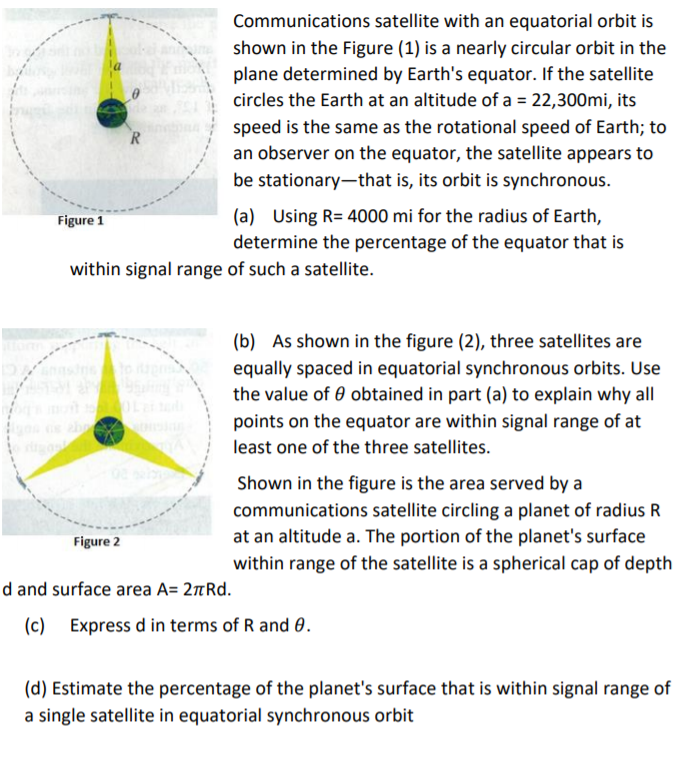 Solved Communications satellite with an equatorial orbit is | Chegg.com