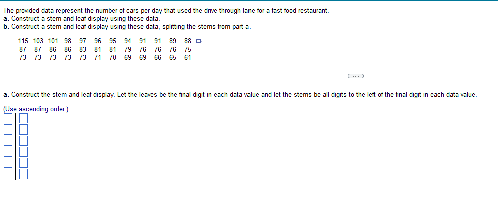 Solved The provided data represent the number of cars per | Chegg.com