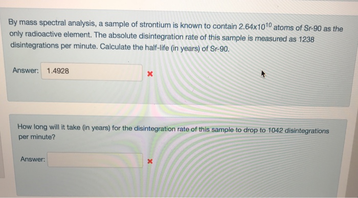 Solved By mass spectral analysis, a sample of strontium is | Chegg.com