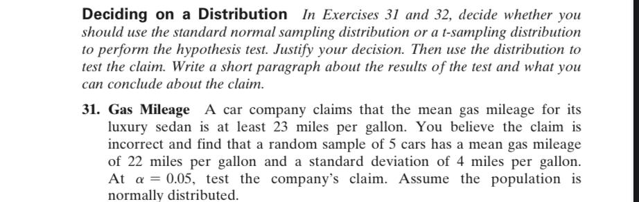 Solved Deciding on a Distribution In Exercises 31 and 32, | Chegg.com
