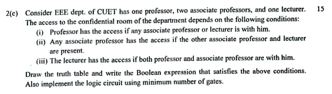 Solved (c) Consider EEE dept. of CUET has one professor, two | Chegg.com