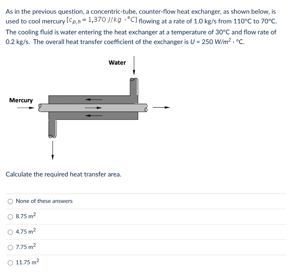 Solved A concentric-tube, counter-flow heat exchanger, as | Chegg.com