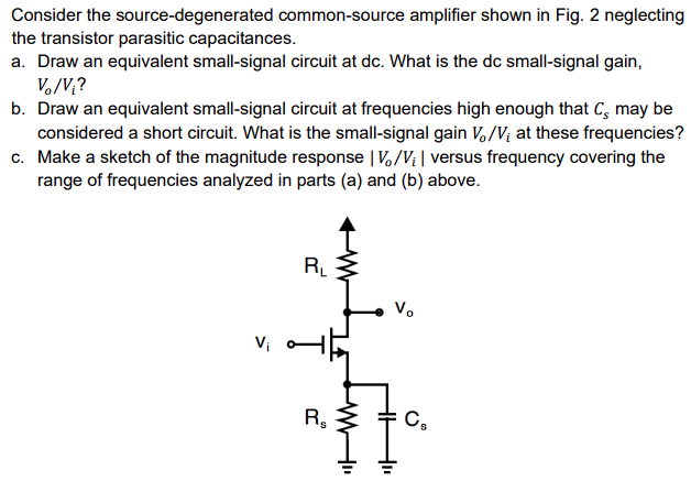 Solved Consider the source-degenerated common-source | Chegg.com Solved Consider the source-degenerated common-source | Chegg.com
