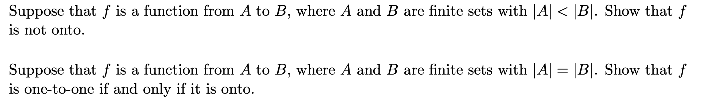 Solved Suppose that f is a function from A to B, where A and | Chegg.com