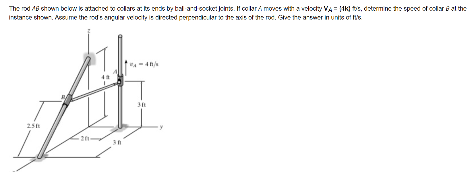 Solved The rod AB shown below is attached to collars at its | Chegg.com